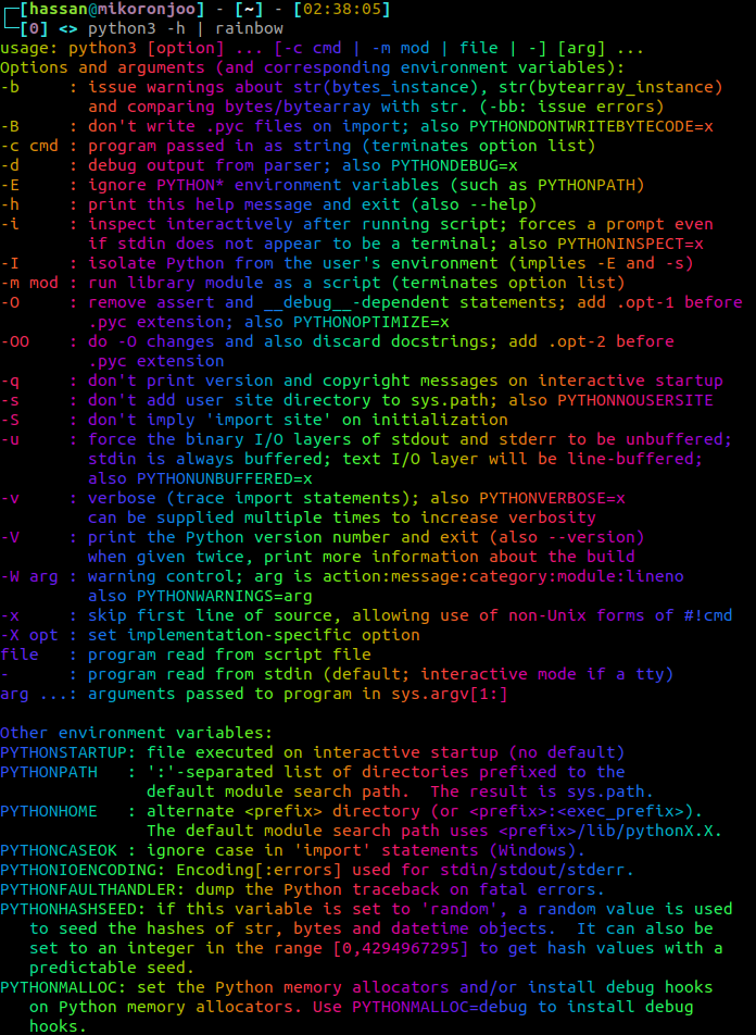 GitHub - MiKoronjoo/rainbow: 🌈 Make terminal commands' output colorful